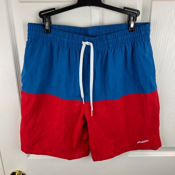 chubbies | Swim | Mens Chubbies Colorblock Lined Swim Trunks Shorts Red ...